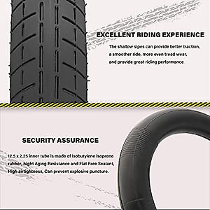 12 1/2 x2 1/4 Tire and Tube Set, 12.5 x 2.25 Bike Tire Compatible for Razor Pocket Mod Dirt Bike Currie Schwinn GT IZIP eZip MX125 Dirt Rocket, Replacement Kids Bike Tires 12.5 x 2.25