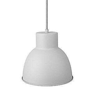 Globe Electric 61002 1-Light Pendant, Matte Gray, Gray Designer Fabric Cord