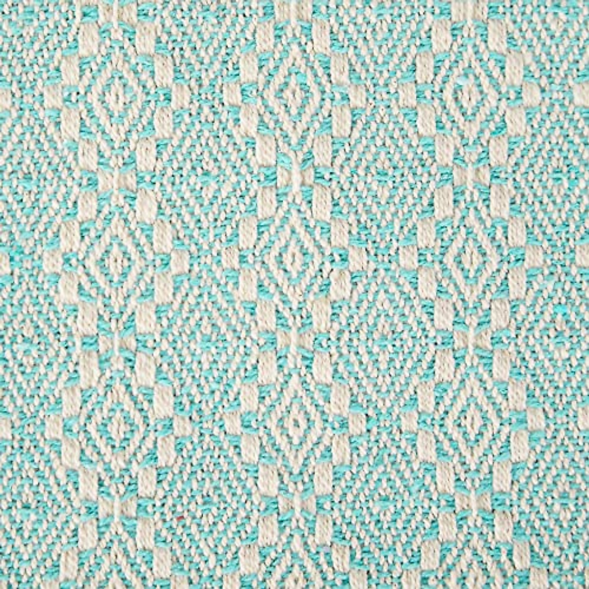 DII Diamond Stitch Woven Throw, Organic Modern, 50 x 60, Aqua