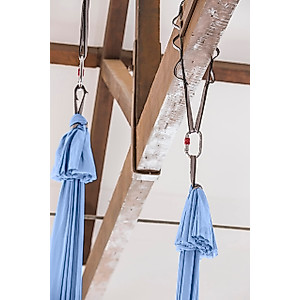 PINC Active Silk Aerial Yoga Swing & Hammock Kit for Improved Yoga Inversions, Flexibility & Core Strength - Blue
