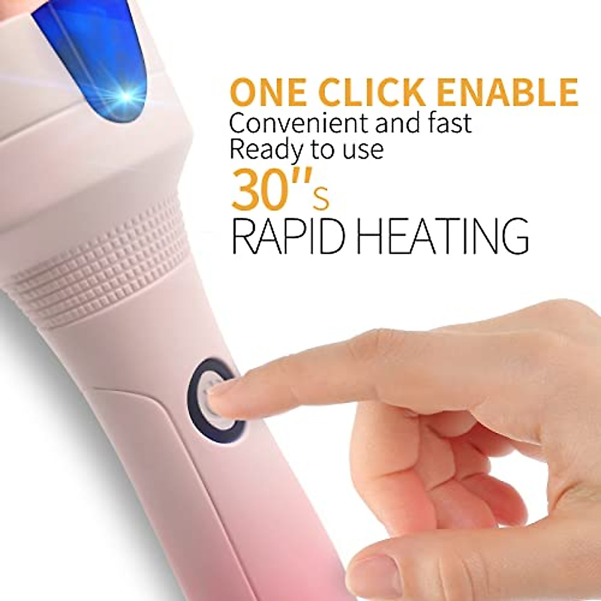 K&K 1.5 Inch Heated Curling Comb Ceramic Tourmaline Ionic Curling Iron Volumizing Brush Quick Heating Makes Hair Silky Smooth Dual Voltage Travel-Friendly Straightening Comb Round Design