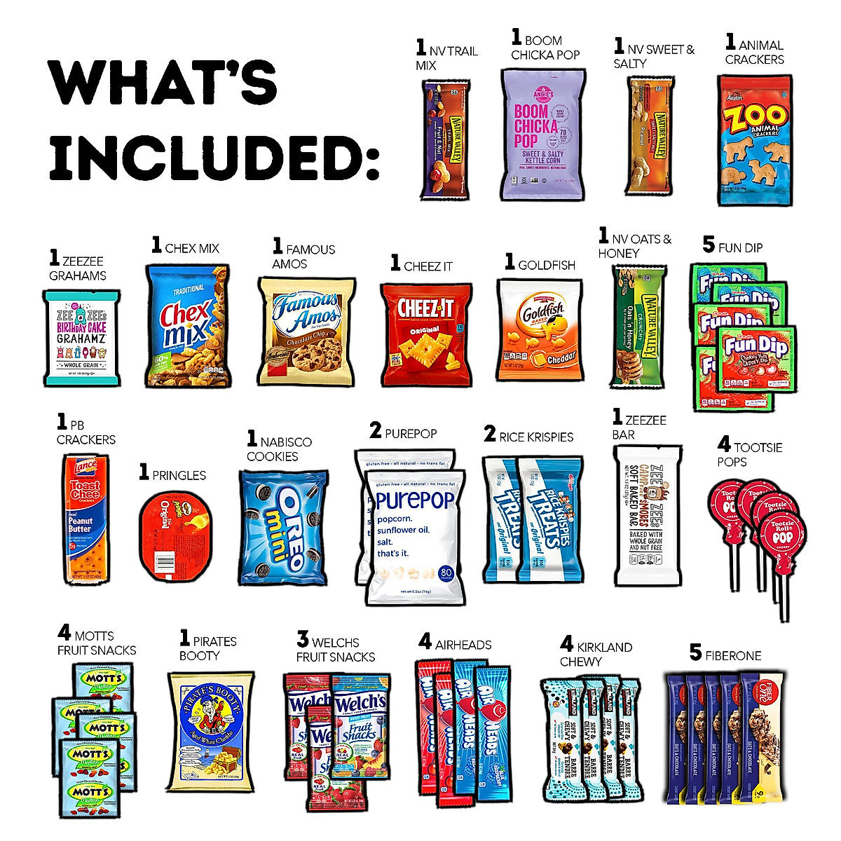 CRAVEBOX Snack Box (65 Count) Spring Finals Variety Pack Care Package Gift Basket Adult Kid Guy Girl Women Men Birthday College Student Office School