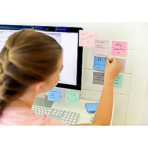 Post-it Super Sticky Recycled Notes, 5 Pastel Colors, Sticks and Resticks, 3 in x 3 in