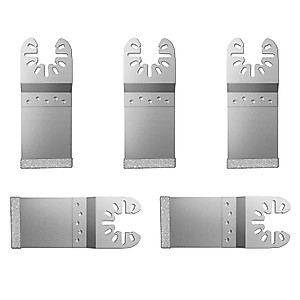 LEILUO Oscillating Multi Tool Blades 5 Pack Diamond Multitool Blades for Grout Removal Fit DeWalt Milwaukee Makita Ryobi and More