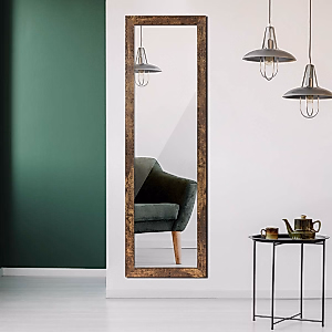 Sunix Wood Full Length Mirror, 48" x 14" Wall Mirror with Wood Frame, Full Length Door Mirror, Hanging Mirror Body Mirror for Bedroom, Rustic Frame