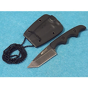 M-Tech 673 Neck Knife Black Stoashed Blade 5" G-10