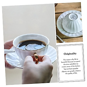 DOITOOL 1 Set Coffee Cup Set Tea Cup with Spoon and Saucer Coffee Cup with Dish Coffee Cups and Saucer Espresso Glasses Espresso Cups and Saucer British White Ceramics Lovers Drinking Cup
