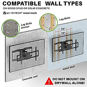 USX MOUNT Full Motion Sliding TV Wall Mount for 32-90" TV, Articulating TV Mount Holds up to 150lbs, TV Centering Swivel Rotate Extend Tilt TV Bracket, Max VESA 600x400mm, 16" 18" 24" Studs