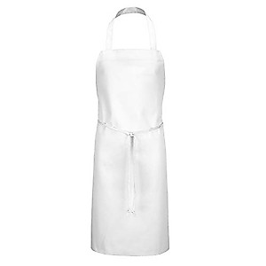 Chef Designs Men's Standard Bib Apron, One Size Fits All, White