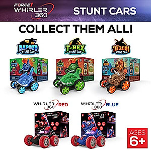 Force1 Whirler 360 Stunt Car Mini RC Car for Kids - Fast Mini Stunt 5 Wheels LEDs 360 Flips Standing Rotating Small RC 2.4 GHZ Rechargeable Remote Control Toy Vehicle for Boys Girls - Red/Black
