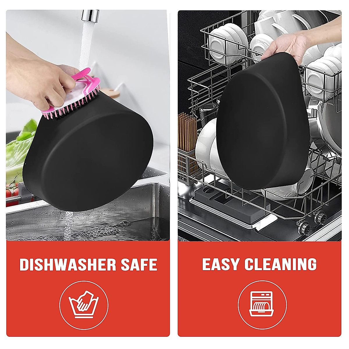 Slow Cook Silicone Liners, 7 Qt Crockpot and Slow Cook Compatible, BPA Free - Easy Cleanup Dishwasher, 7 Quart Fit with Crock Pot Black Liners Leakproof Dishwasher Safe Cooking Liner (Black)