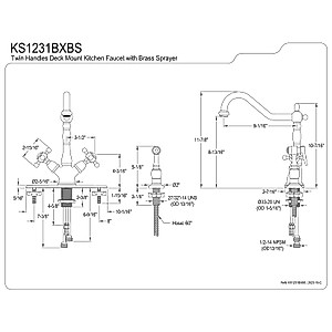 Kingston Brass KS1231BXBS Heritage Kitchen Faucet, Polished Chrome
