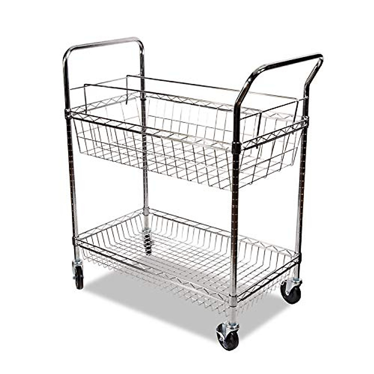 Alera Carry-All Mail Cart, 2-Shelf, 34-7/8w x 18d x 39-1/2h, Steel (MC343722CR)