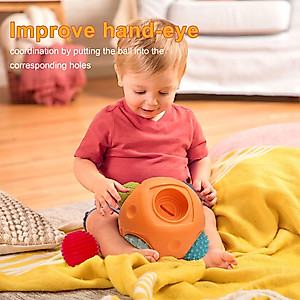 ROHSCE Balls for Toddlers 1-3 Baby Sensory Toys, Montessori Toys for Babies 6-12 Months Baby Ball Toy, Sensory Balls BPA Free Teething Gift Toddler Balls Bath Toys with Bright Color Multi Textured