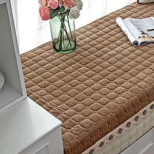 JeogYong Bay Window Cushion Seat Indoor, Farmhouse Window Seat Cushions Indoor for Bedroom, Non Slip Pads/Bay Window Sill Bench Cushions, 27.55 x 59.05 inches, Chocolate