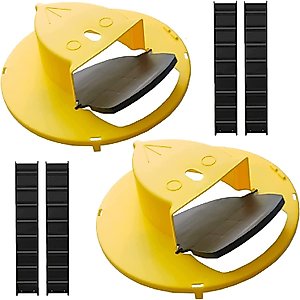 Mangucci 2 Set Bucket Mouse Trap | Indoor/Outdoor Mouse Trap Bucket Flip Lid, Reusable Mouse Traps Auto Reset Lid, Compatible with 5 Gallon Bucket Rat Trap Multi Catch