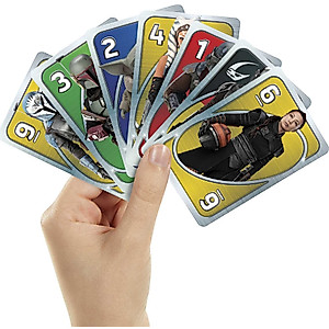 Mattel Games UNO Star Wars The Mandalorian Card Game, Travel Game in Collectible Storage Tin & Special Rule, 2-10 Players