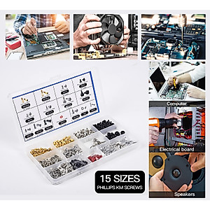 502PC Computer Motherboard Screws Kit, Motherboard Standoffs Screws for Universal HDD Hard Drive, SSD, PC Case, PC Fan, Power Supply, Graphics, CD-ROM, ATX Case, for DIY PC Installation & Repair