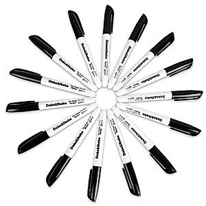 Dabo&Shobo Low Odor Dry Erase Markers, Fine Tip, Bulk Pack of 80, Black Whiteboard Markers, Suitable for School, Office, or Home