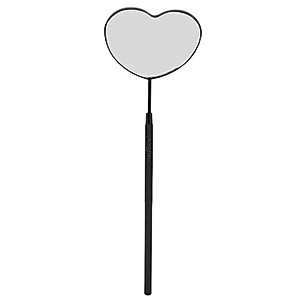 Lash Mirror, Detachable Heart Shape Eyelash Mirror with Knurled Handle, 45° Angle Design Hand Mirror, for Eyelash Extension, Lipstick and Mascara Applying, Eyeliner Drawing