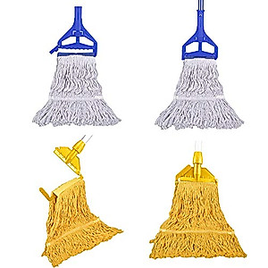 Mop Heads Replacements, 3 Pack Heavy Duty Commercial Cotton String Mops Refills, 14 Inch Wet Mop Headband Looped End String Head Refill for Home Industrial Floor Cleaning, Reusable Dirt Hair Sweeper
