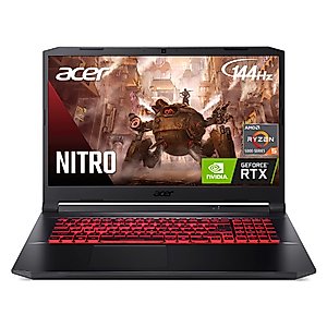 Acer Nitro 5 AN517-41-R7FP Gaming Laptop, AMD Ryzen 5 5600H Hexa-Core Processor | NVIDIA GeForce RTX 3060 Laptop GPU | 17.3" FHD 144Hz IPS Display | 16GB DDR4 | 512GB NVMe SSD | WiFi 6 | BL Keyboard