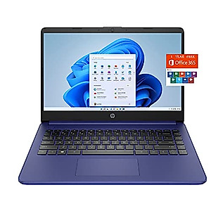 HP 2021 Stream 14" HD SVA Laptop, Intel Celeron N4000 Processor, 4GB RAM, 64GB eMMC Flash Memory, Intel UHD Graphics, 1-Year Office, Bluetooth, Win 10S, Royal Blue, 32GB SnowBell USB Card