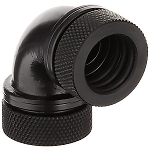 Thermaltake Pacific DIY LCS Black G1/4 PETG 16mm (5/8") OD Tube 90 Degree Dual Compression Fitting Cooling - CL-W099-CA00BL-A