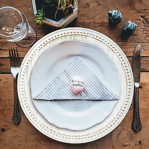 Kazozobi 13" Vintage Charger Plates, Beaded Chargers for Dinner Plates Set of 6, Charger Plates Bulk Wedding, White