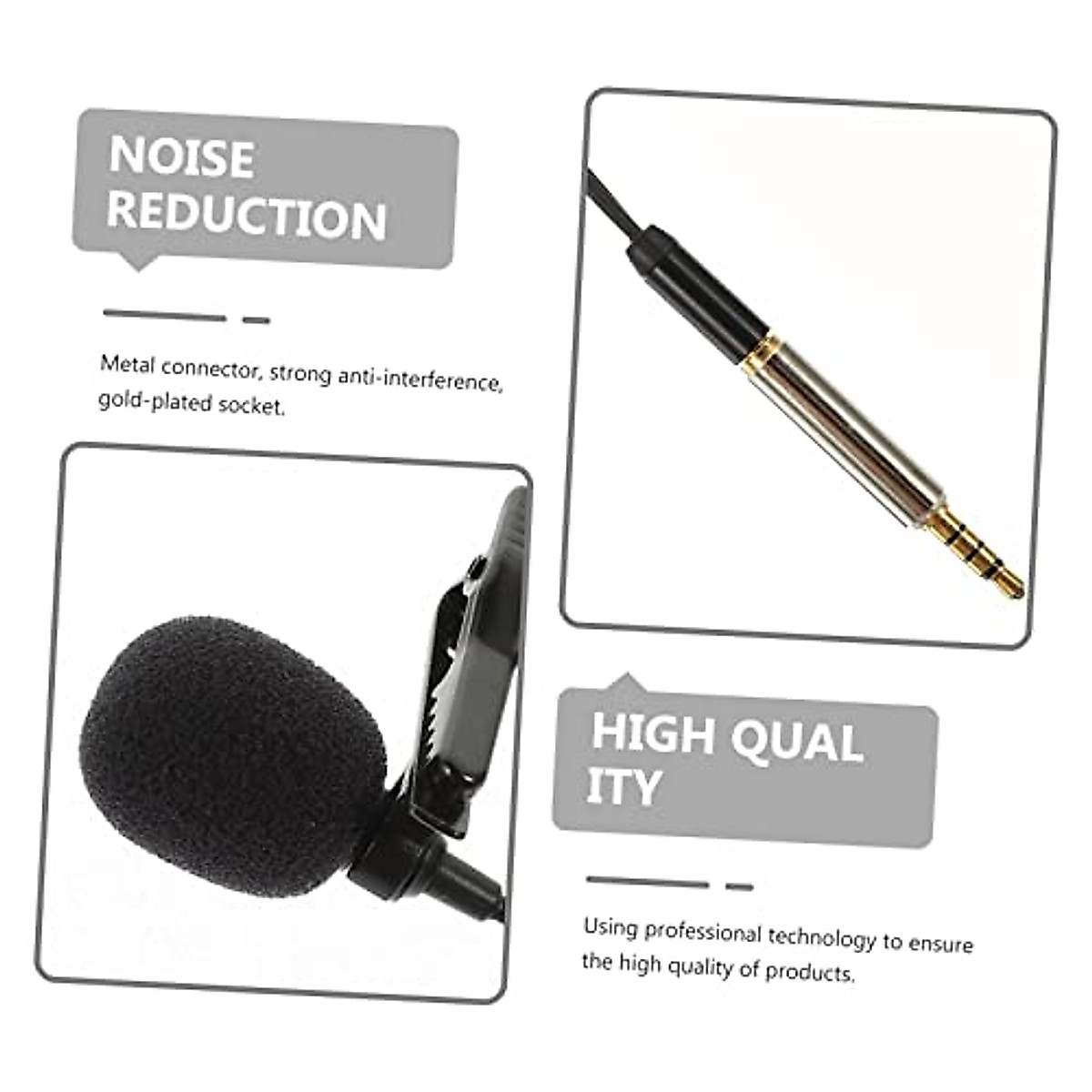 SUPVOX 1set Lavalier Mini Microphone Vlad and Niki Live Streaming Portable Wired Mic Lapel Clip-on Microphone Video Microphone Lapel Mic Grav Noise Canceling Microphone Miniature Aps