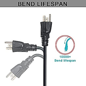 US Standard Laptop Power Cord - 6FT / 1.8m 18AWG NEMA 5-15P to Iec 60320 C5 Universal 3 Prong AC Power Cable Replacement Desktop Charger 3 Pin 10A 125V Wire for Notebook Computer Adapter TV Printer