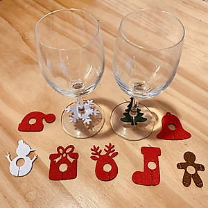 Amosfun 9pcs A Set Christmas Wine Glass Marker Creative Design Drinking Cup Identifier Party Cup Sign Festival Decors Christmas Supplies