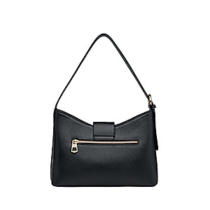 ZOOLER Original 100% Real Leather Shoulder Bags Purses Rice #YC266 (black)