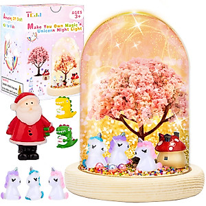 Unicorn Night Light, TCJJ DIY Night Light- Make Your Own Night Light, Unicorn Gifts for Girls, Unicorn Mermaid Hand Craft Terrarium Birthday Gifts Christmas Gifts for Age 4, 5, 6, 7, 8 Years Old Girls