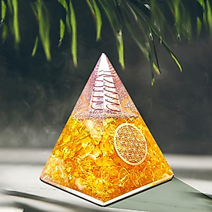 Orgone Pyramid of Success, Citrine Orgonite Pyramid is Healing Crystals for Wealth & Wisdom and Orgonite Pyramid help in Healing Meditation