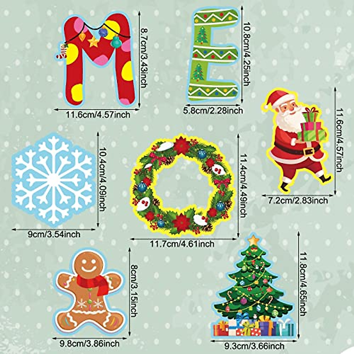 75 Pcs Christmas Classroom Bulletin Board Xmas Cutouts Winter Decorations Xmas Tree Santa Snowman Stocking Gingerbread Cardboard Paper Cutout for Holiday Winter Classroom School Home Decor