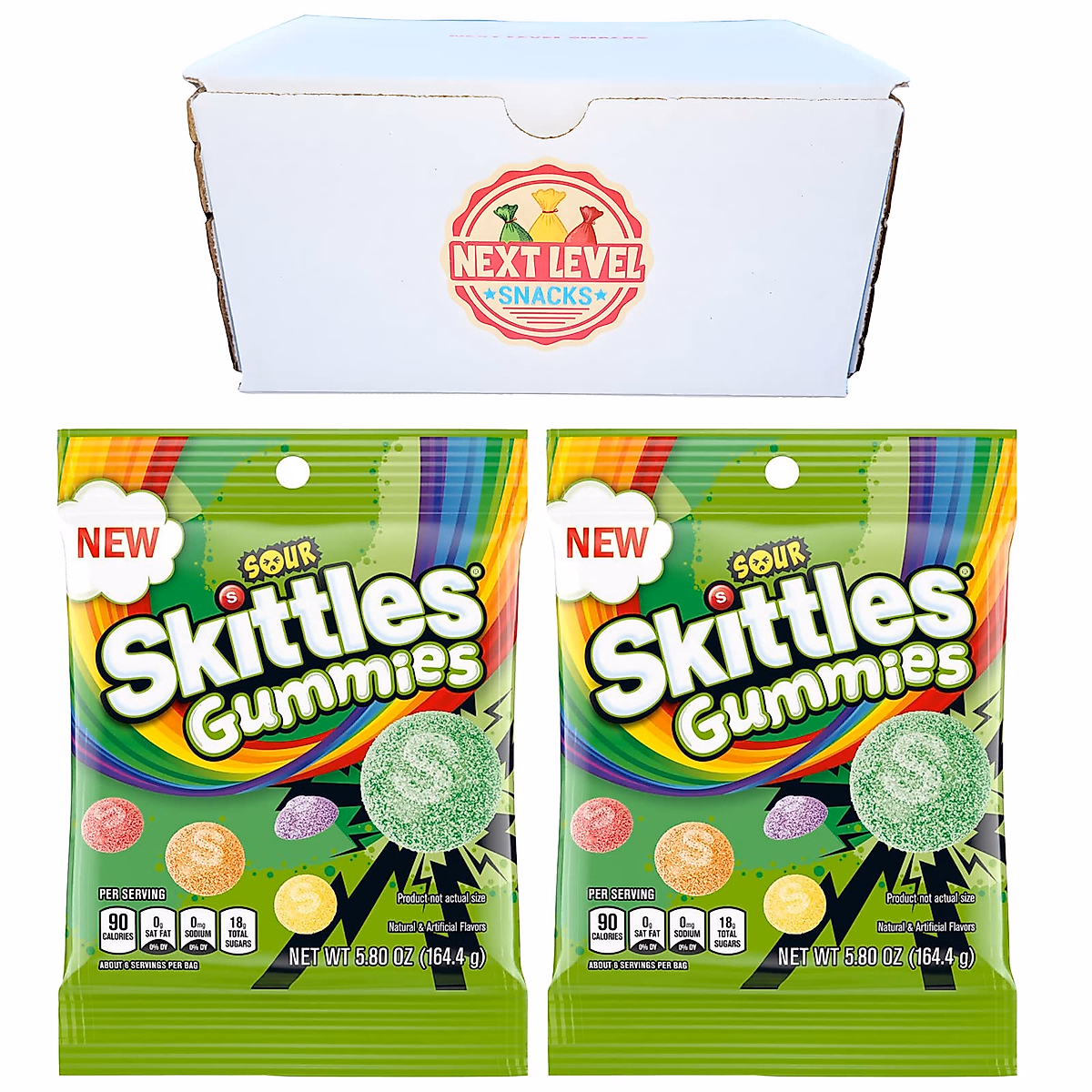 SKITTLES Sour Gummies Candy - 5.8oz bag (Pack of 2)