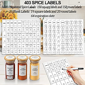 AISIPRIN 24 Pcs Glass Spice Jars with Bamboo Airtight Lids and 403 Labels - 4oz Small Storage Containers,Salt and Pepper Shakers for Kitchen, Seasoning, Herb - Funnel and Marker Included
