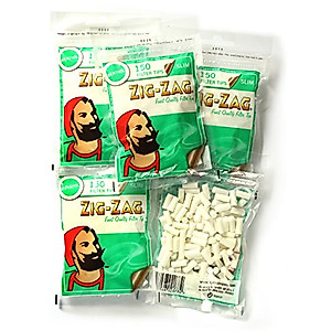 5 x Zig Zag Slim Menthol Cigarette Filter Tips x 150 Filters = 750 Filters