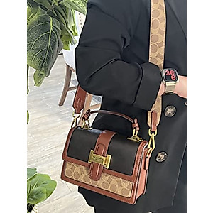 Small Crossbody Bags For Women - Leather handbag - Satchel Shoulder Bag - Fashion Design -Gold clasp - Multifunctional (Black)