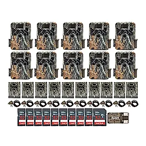 Browning Trail Cameras Strike Force Extreme 16MP Game Camera (10-Pack) Bundle with Security Box (10-Pack), Locking Cable (10-Pack), 32GB Memory Card (10-Pack), and Card Reader (41 Items)