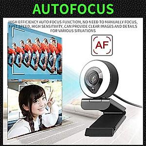 HD 1080P with Microphone and 3-Gear Light Conference Video Autofocus Computer HD Webcam Webcams Computer Peripherals