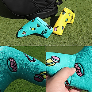 Golf Blade Putter Cover Headcover Club Protector Magnetic Bar Closure, Sweet Candy Putter Headcover Blade Putter Headcover for Scotty Cameron Taylormade Odyssey