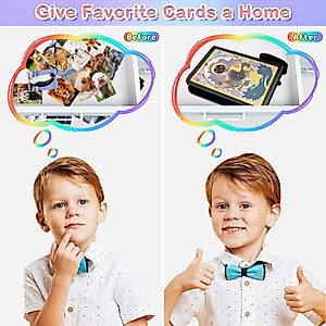 IDJWVU Trading Card Binder, 4-Pocket Card Collection Binder Book Holder Album for PTCG Game Cards with 50 Removeable Sleeves, 400 Pockets Fit 400 Game Cards, Holiday Gifts for Kids Adults