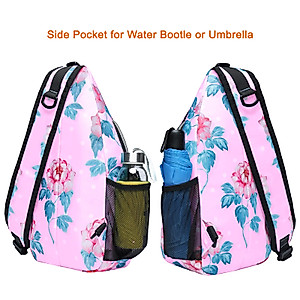 MOSISO Sling Backpack, Multipurpose Travel Hiking Daypack Impatiens Rope Crossbody Shoulder Bag, Pink