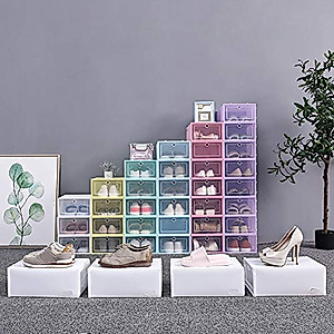 loinhgeo Flip-Open Cover Transparent Stackable Storage Box Shoes Drawer Case Organizer Home Decor Green S