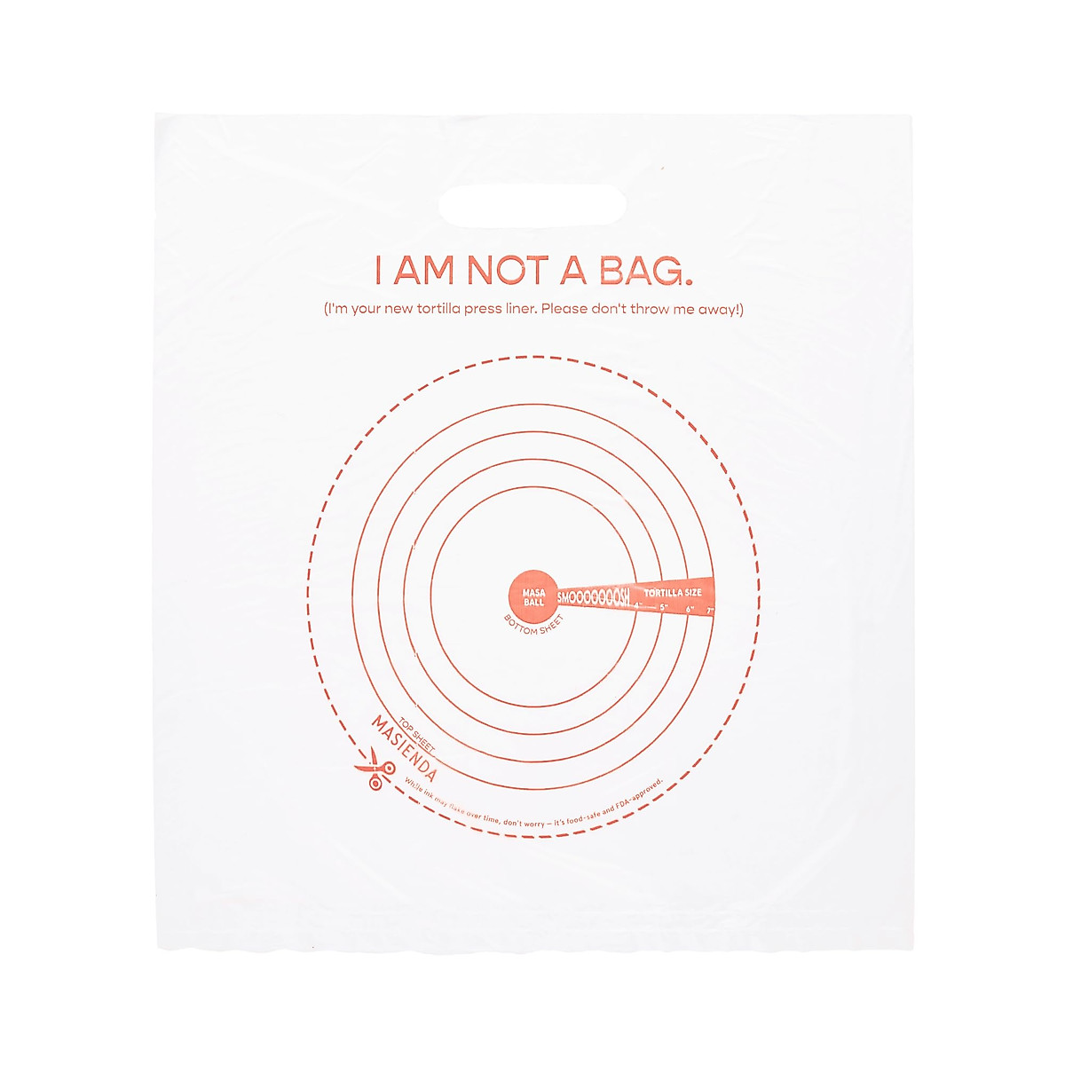 Tortilla Press Liners (Pack of 5) - Reusable Plastic Liners, Fits All Tortilla Presses, with Printed Tortilla Sizing Ruler