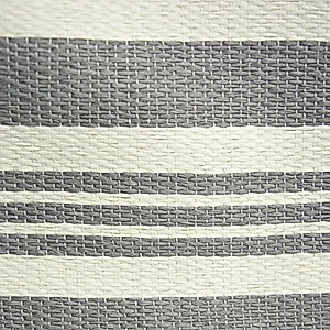 DII Woven Paper Storage Bin, Urban Stripe, Urban Gray, Large Round