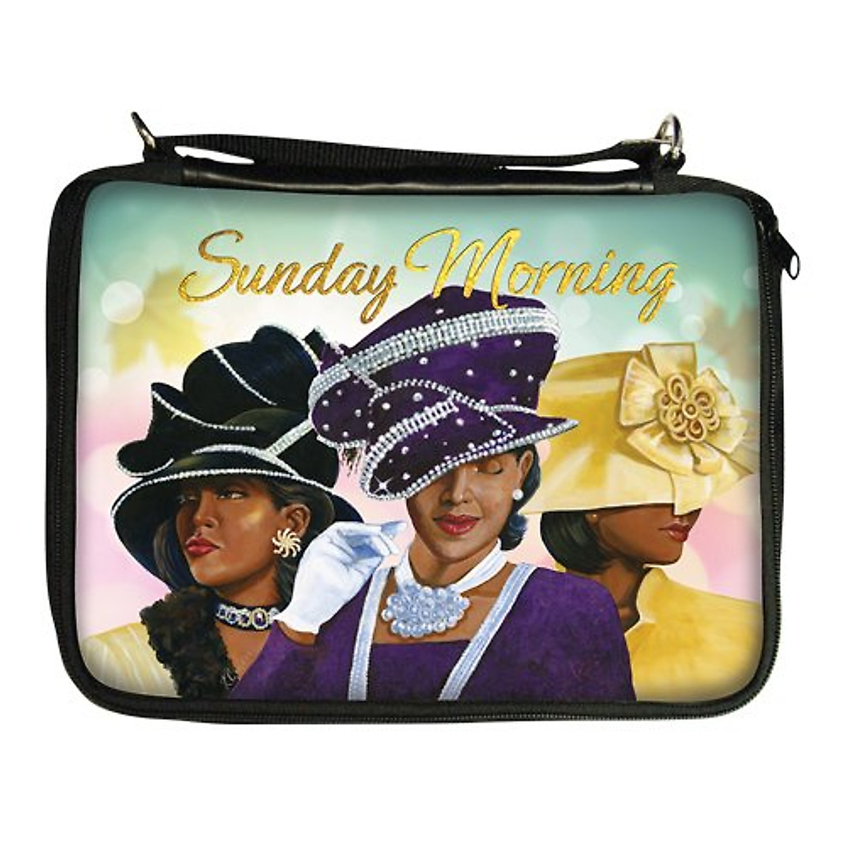 African American Expressions - Sunday Morning/Ladies With Hats Bible Organizer (7.5" x 10.5", Removable shoulder strap included) BO-136