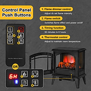 Imcneal Electric Fireplace, 2300" Freestanding Fireplace Heater with 3D Realistic Flame and Remote Control, Indoor Electric Stove Heater, CSA Certified Overheating Safety Protection, 14000000W---10set
